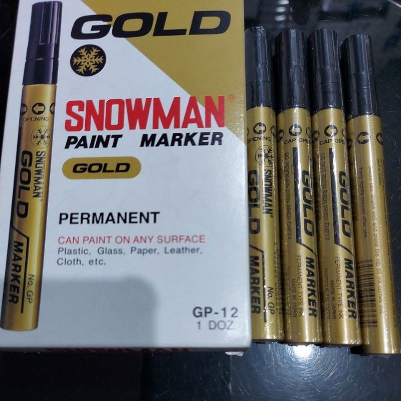 Jual spidol snowman paint marker GP-12 gold/emas( tertera harga 3 pcs ...