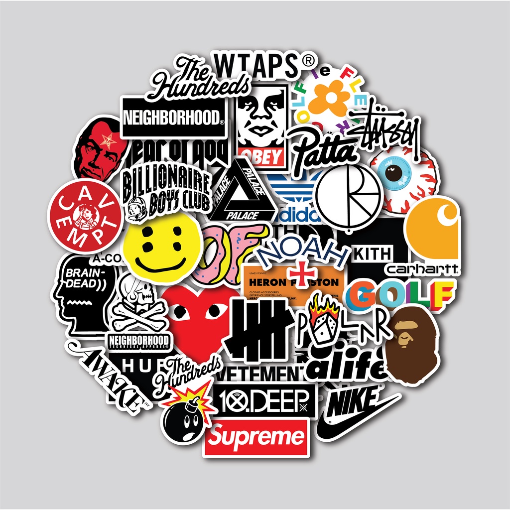 Jual STICKER PACK LOGO BRAND STREETWEAR | STICKER TUMBLR | STIKER ...