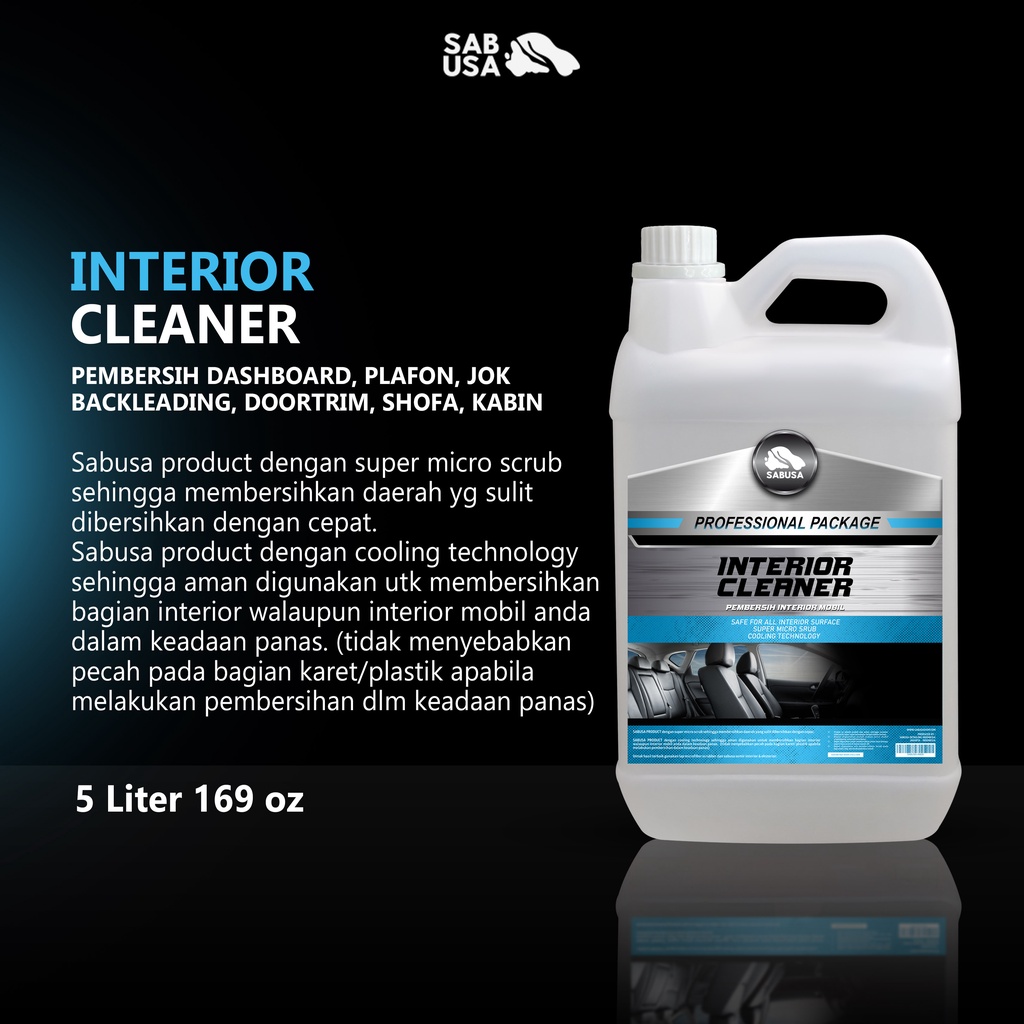 Jual SABUSA Interior Cleaner 5 Liter Biang Pembersih Kabin Dashboard MobiL | Shopee Indonesia