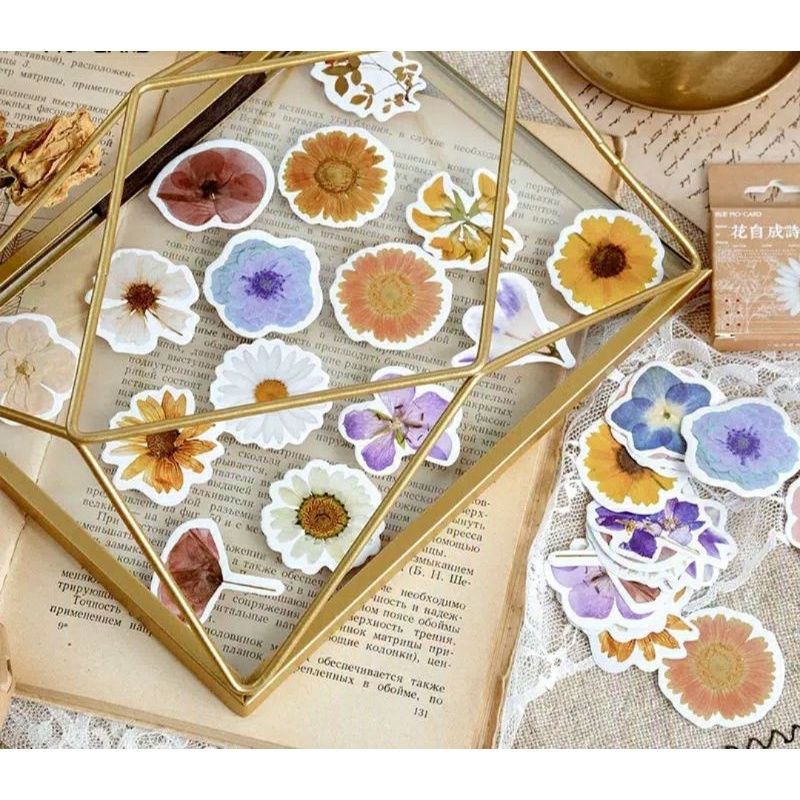 Jual flower esthetic sticker/ stiker bunga estetik untuk jurnalling 22 ...