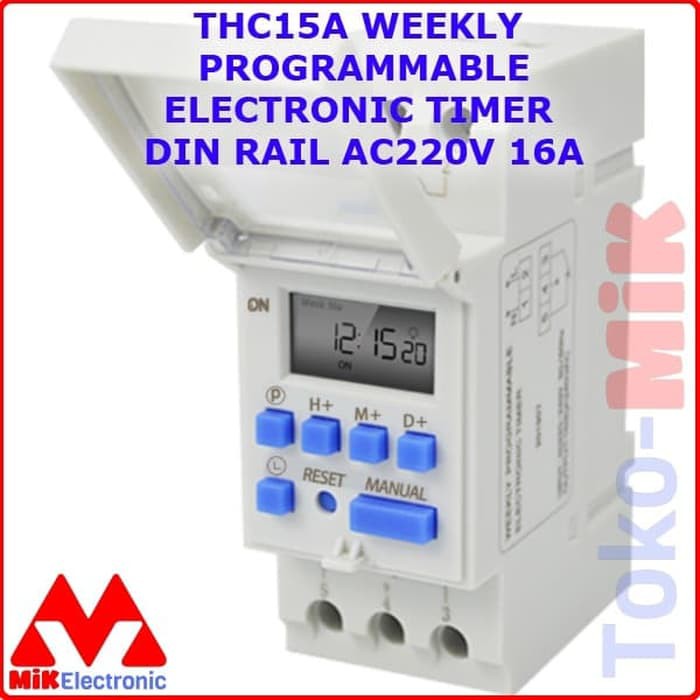 Jual THC15A WEEKLY PROGRAMMABLE ELECTRONIC TIMER DIN RAIL AC220V 16A ...