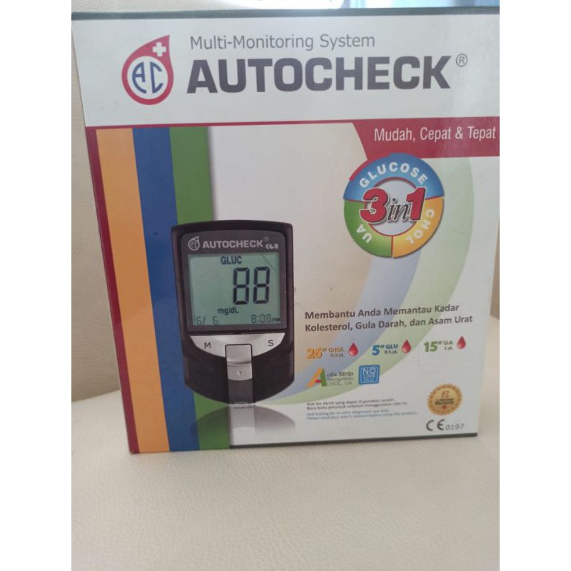 Jual Alat GCU (Glucose, Cholesterol, Uric Acid) 3in1 Autocheck | Shopee ...