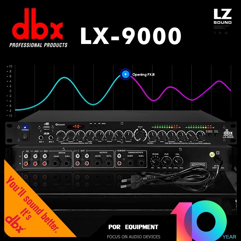 Jual Efek Vokal DBX LX-9000 murah One-key anti-whistling DSP reverb ...
