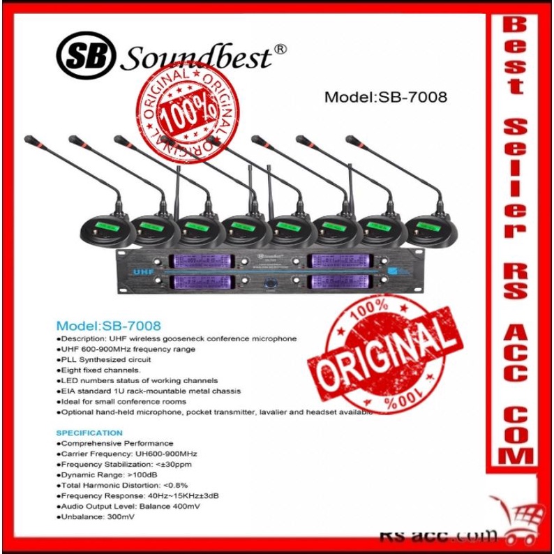 Jual Mic Wireless Conference - Podium Soundbest SB 7008 Meja ORIGINAL ...