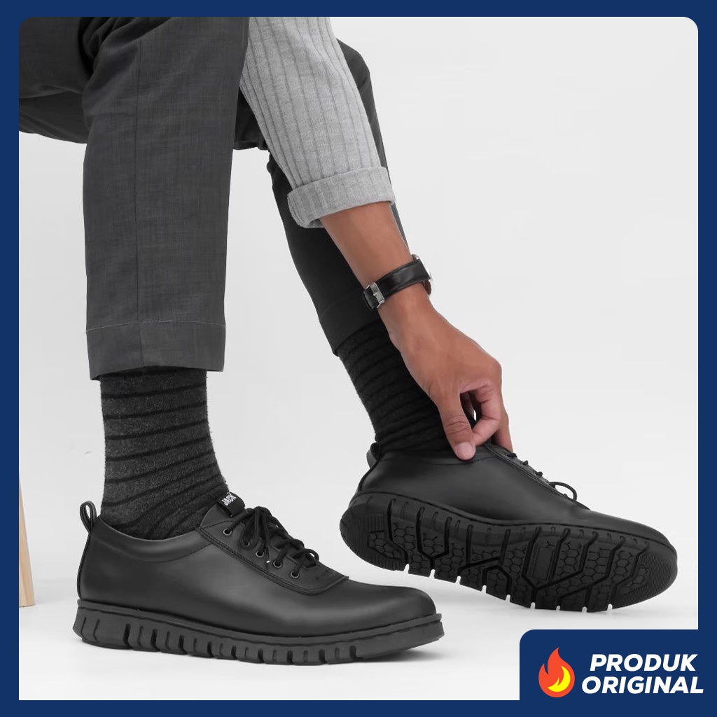 Jual BRAVE BLACK ORIGINAL x JACK Sepatu Formal Full Hitam Tali Pria Pantofel Kerja Kantor Dinas ...