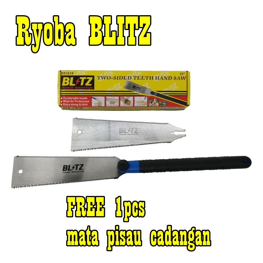 Jual BLITZ 10 inch gergaji jepang double edge RIP CROSS CUT - gergaji ...