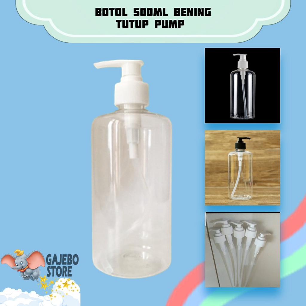 Jual BOTOL PLASTIK 500ML CLEAR TUTUP PUMP N28 / BOTOL PUMP 500ML CLEAR ...