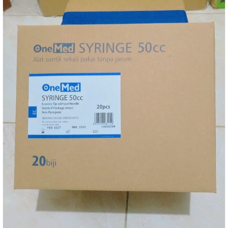 Jual Syringe 50cc Eccentric Tip Onemed/ Spuit 50ml Lubang Pinggir Box ...