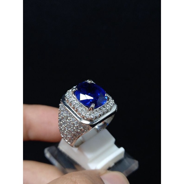 Jual CINCIN PERMATA KING SAFIR CUTTING DIAMOND IKATAN RING PERAK ...