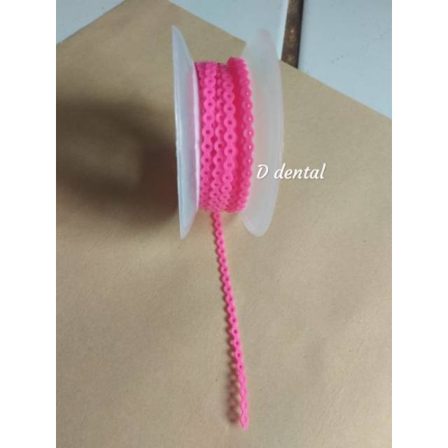 Jual KARET BEHEL 1 ROLL POWER CHAIN PINK 4,5 METER / POWER CAIN ...