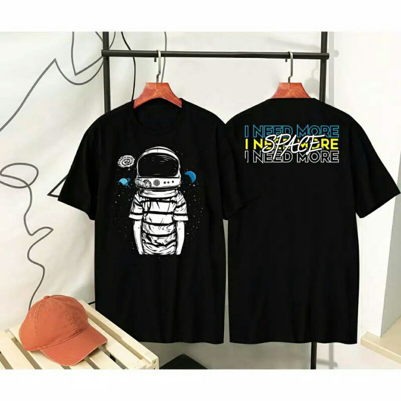 Jual Baju Tshirt Kaos Distro Astronot Black Ukuran L | Shopee Indonesia