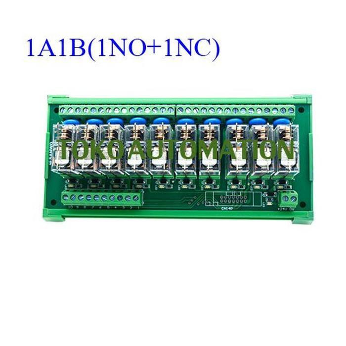 Jual 10 channel Omron PLC control panel relay module G2R-1-E 12V 24V ...