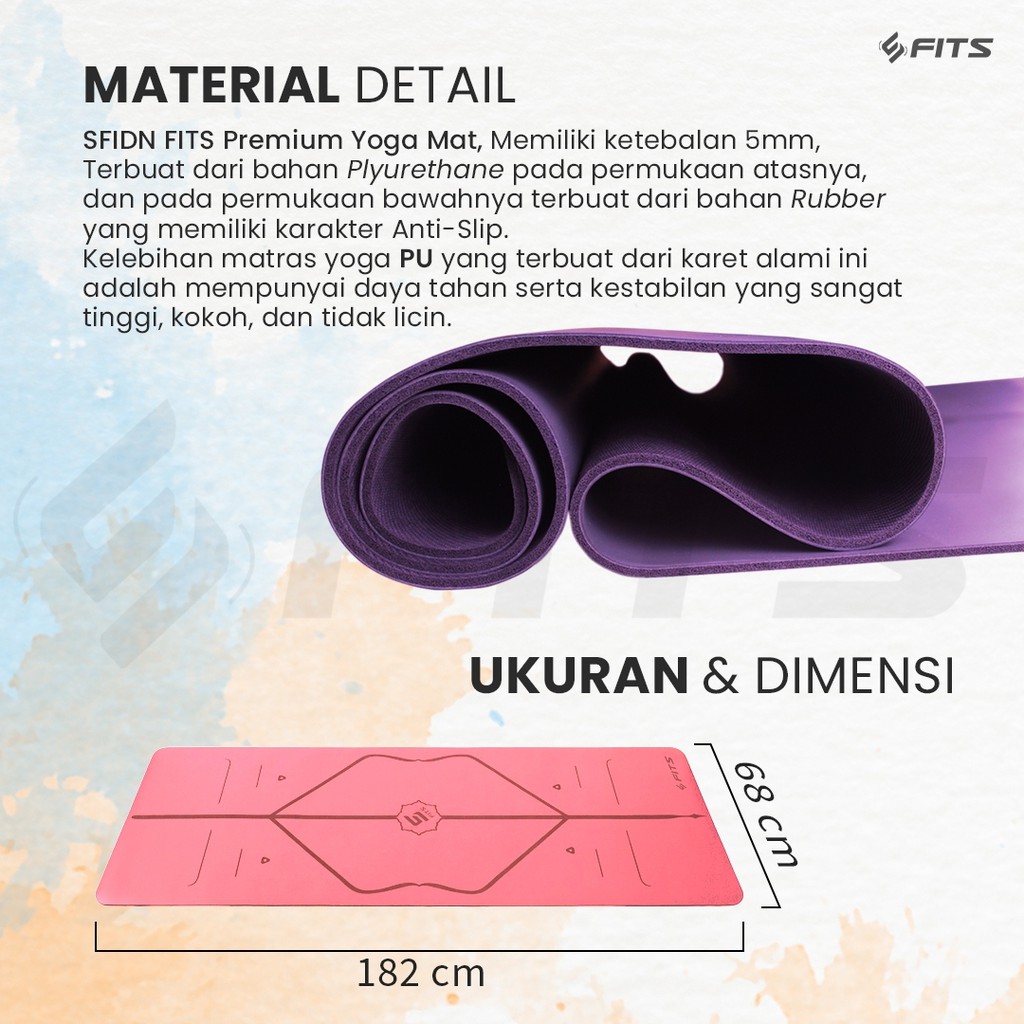 Jual FITS Matras Yoga Senam Premium PU Karet | Shopee Indonesia