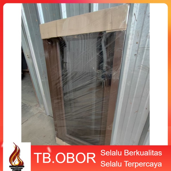 Jual Jendela Aluminium Full Premium Utama Kotak Warna Coklat Motif Kaca ...