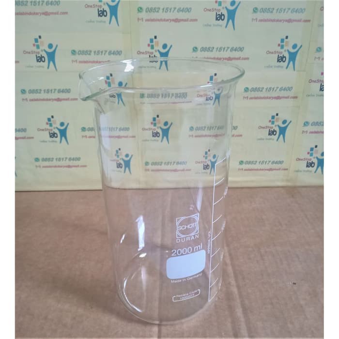 Jual DURAN Beaker glass 2000 ml tall form gelas piala gelas panjang 2 Ltr | Shopee Indonesia