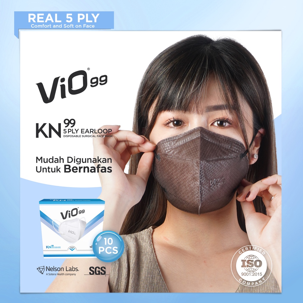 Jual Vio KN99 Mask '10S 5Ply Earloop WARNA mudah bernafas dan filterasi ...