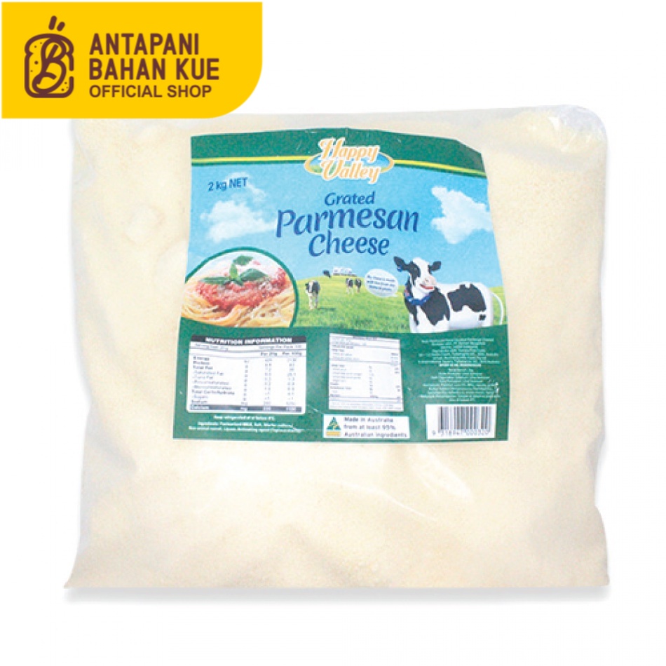 Jual Happy Valley Parmesan Cheese Grated /Keju Parmesan Bubuk 100gram ...