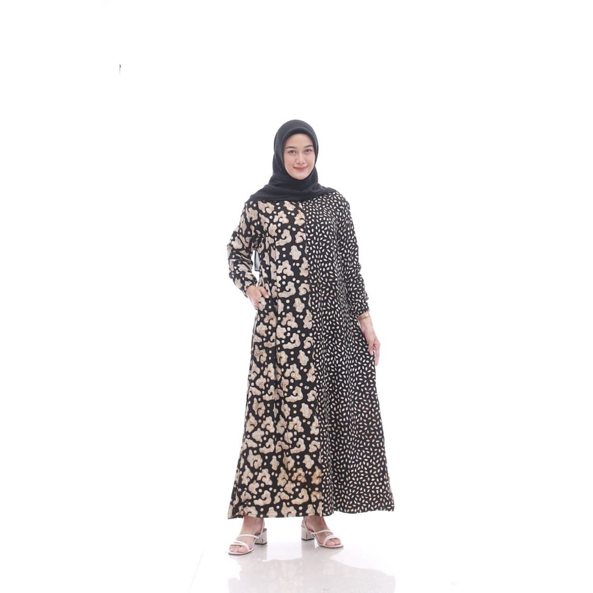 Jual gamis rayon premium terbaru sukaini batik cap gamis lengan karet ...