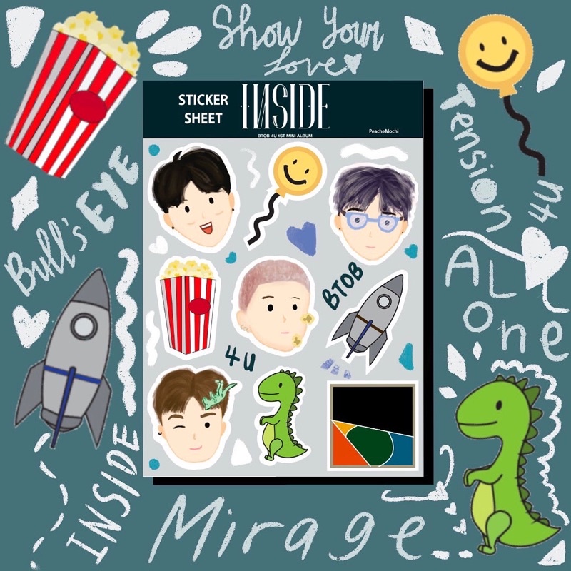 Jual BTOB 4U Inside Album Sticker Sheet Kiss Cut Sticker vinyl doff ...