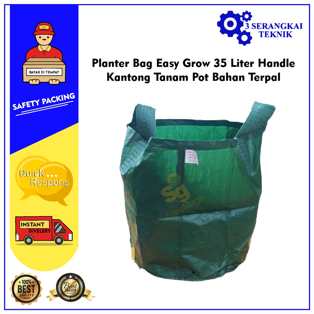 Jual Planter Bag Easy Grow 35 Liter Handle Kantong Tanam Pot Bahan ...