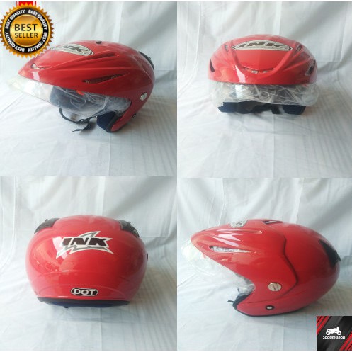 Jual Helm INK cx22 half face replika kaca busa terbaru merah | Shopee ...
