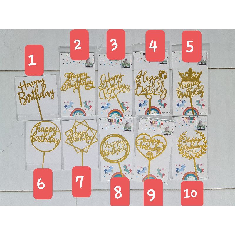 Jual TOPPER KUE ULTAH HAPPY BIRTHDAY/ ULANG TAHUN | Shopee Indonesia