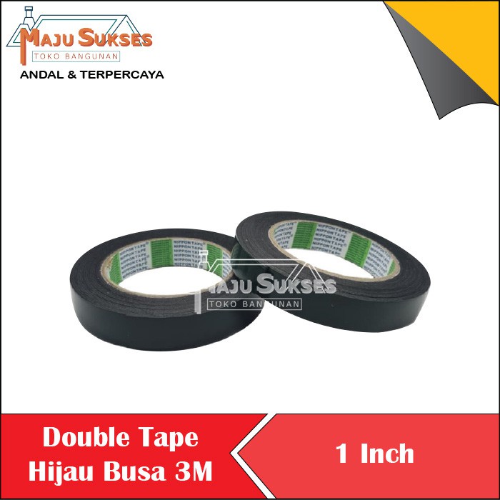 Jual Isolasi Solasi ban Double Tape Foam hijau 1" inch 24MMX5METER ...