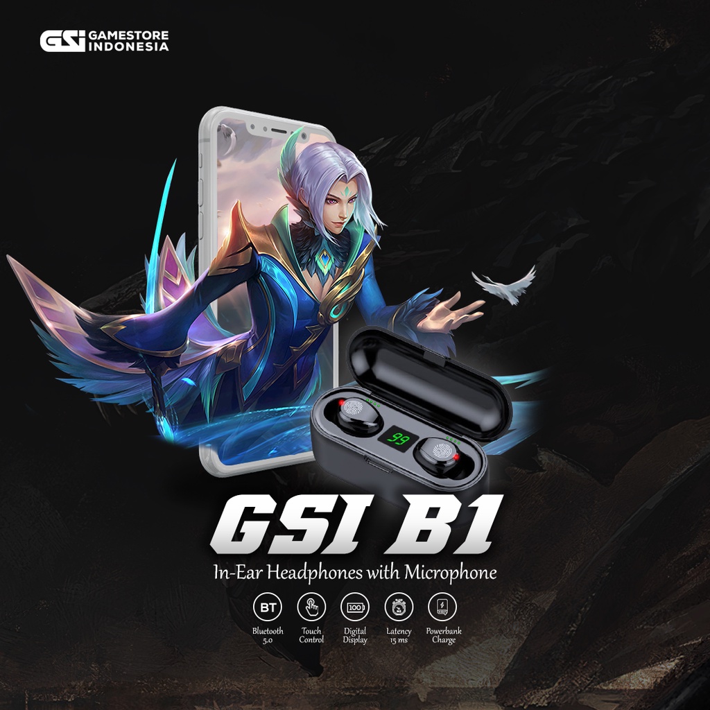 Jual GSI F9 Original Headset Earphone Handsfree Wireless Bluetooth 5.0 ...