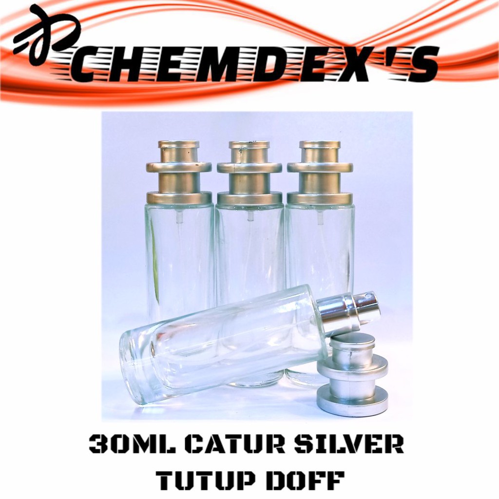 Jual BOTOL PARFUM CATUR SILVER TUTUP DOFF //30ML// SPRAY//DRAT || botol ...
