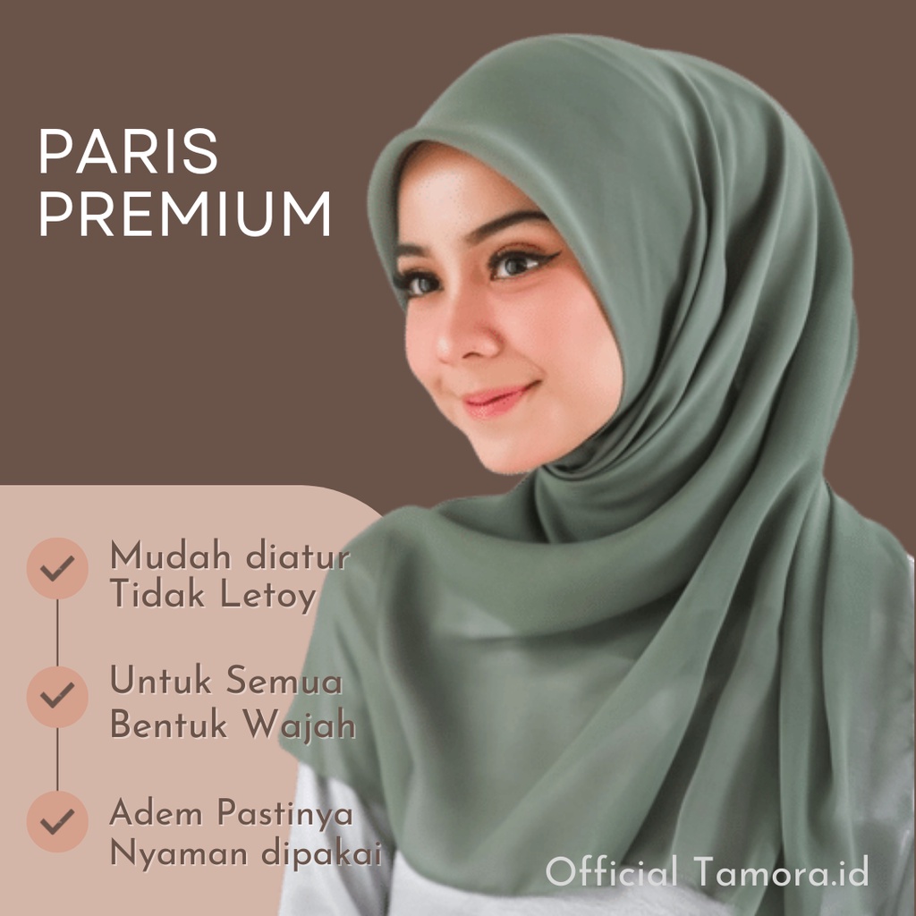 Jual Jilbab Paris Segi Empat Premium Voal Exclusive | Shopee Indonesia
