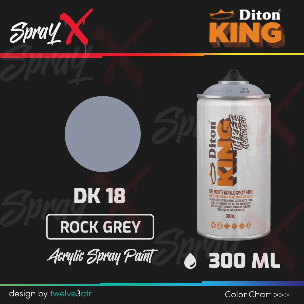 Jual DITON KING ACRYLIC ROCK GREY DK 18 / ABU-ABU DK18 300ML - GRAFFITI PAINT DOFF | Shopee ...