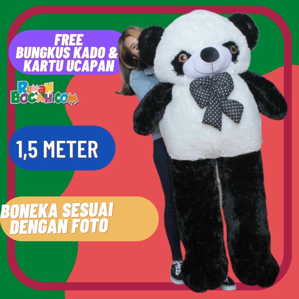 Jual Boneka Panda 1,5 m meter Jumbo Besar Panda Super Jumbo Pita untuk ...