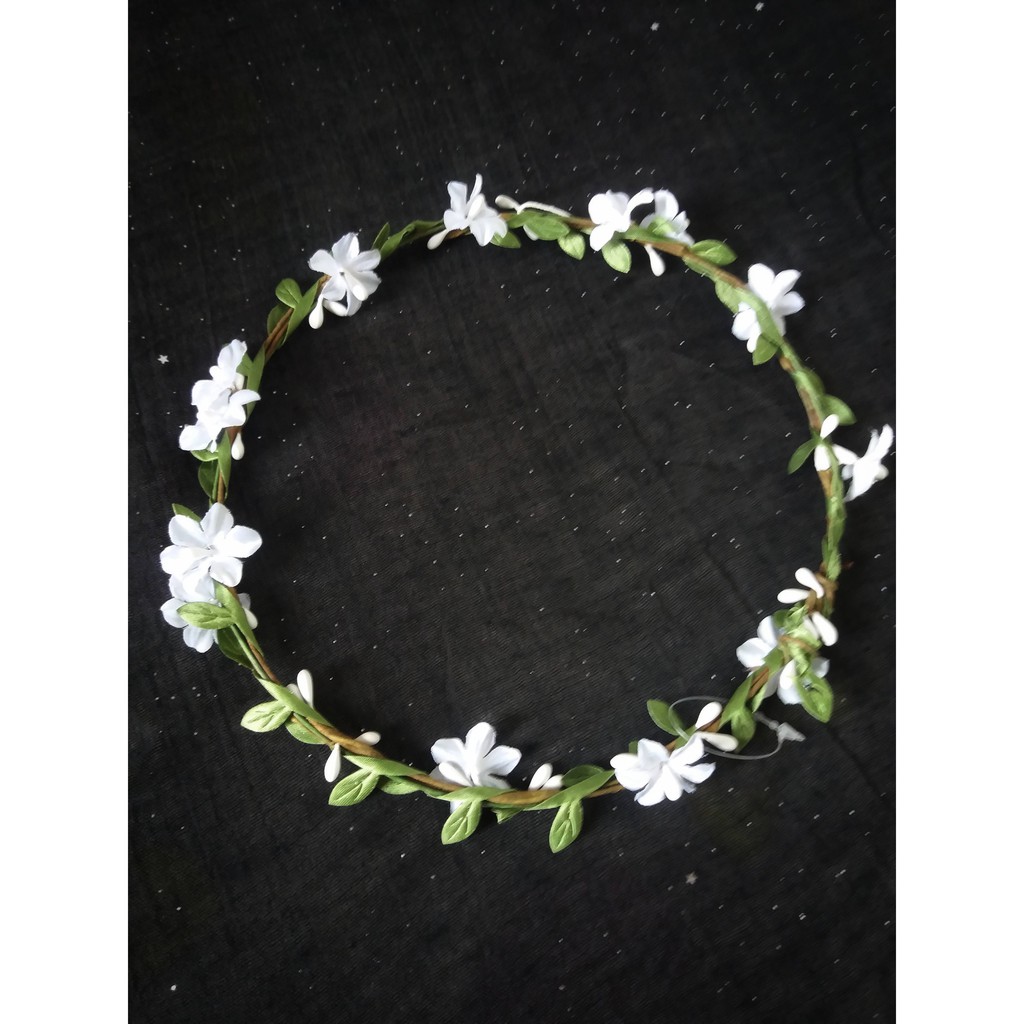 Jual Flowercrown Headpiece Mahkota Bunga Putih | Shopee Indonesia