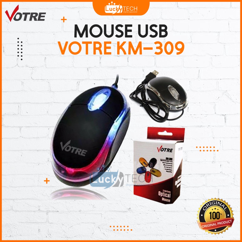 Jual VOTRE | MOUSE USB UNTUK STB STANDART KM-309 ORIGINAL KABEL OPTIK ...