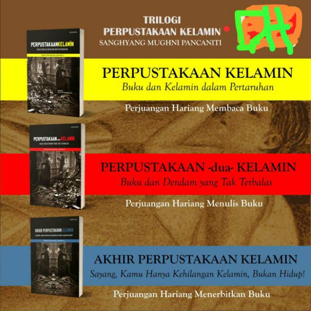Jual Paket trilogi 1 SET novel perpustakaan kelamin jilid 1, 2 dan 3 penulis sanghiyang mugni ...