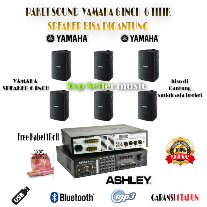 Jual PAKET SOUND SYSTEM YAMAHA ORIGINAL 6 INCH 6 SPEAKER UNTUK MESJID , CAFE,RESTO DLL | Shopee ...