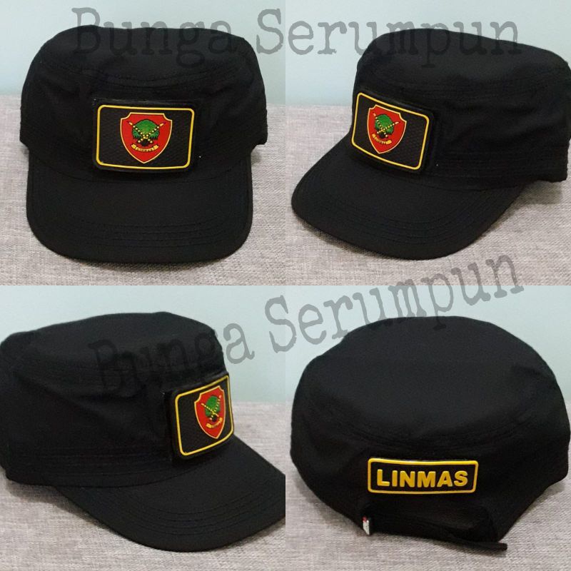 Jual TOPI KOMANDO LINMAS - TOPI LINMAS KOMANDO VELCRO 2 PATCH | Shopee ...