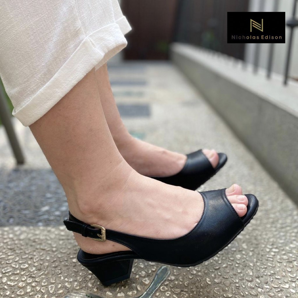 Jual nicholas edison heels erica black sepatu wanita hak tahu pendek ...
