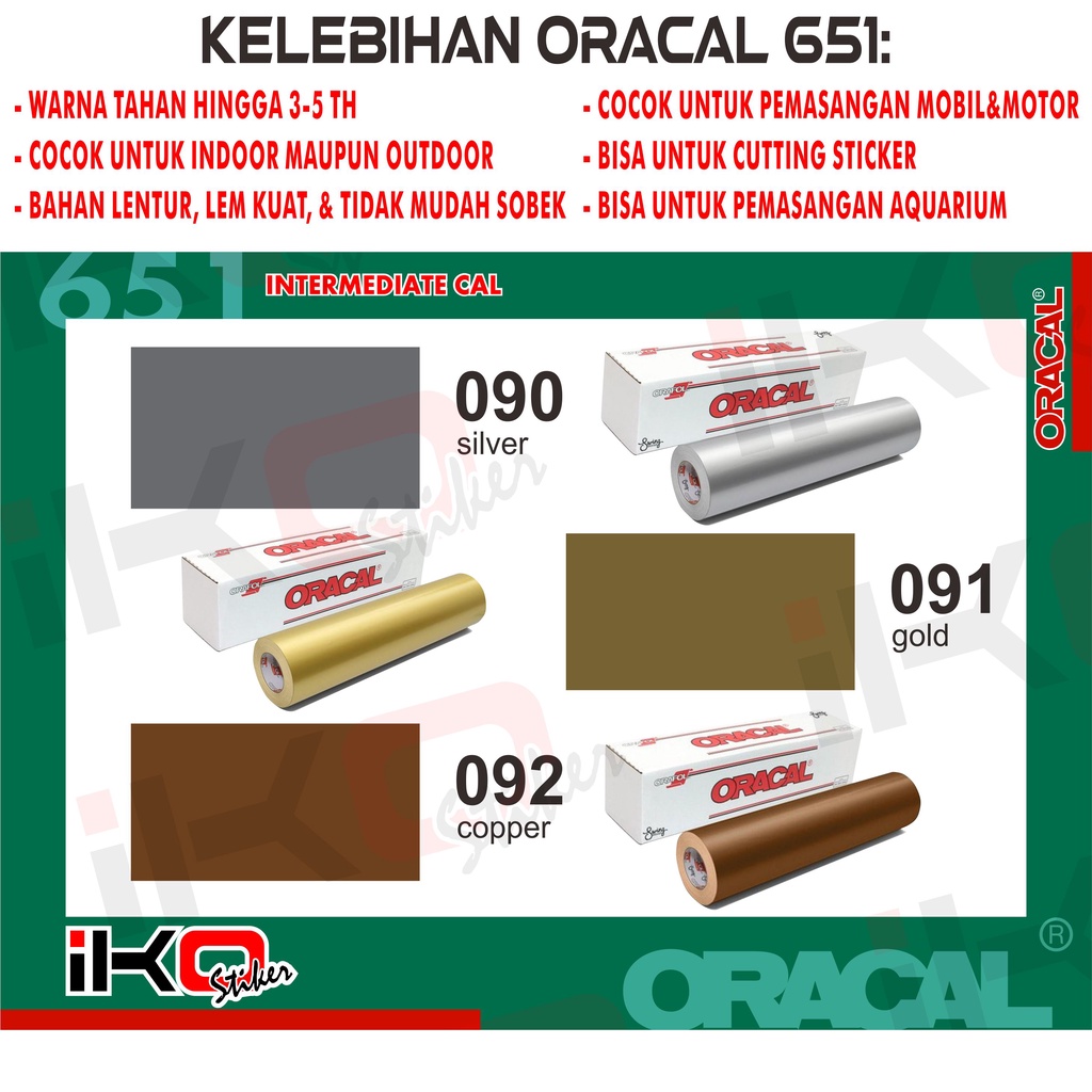 Jual Stiker Oracal 50 cm X 126 cm | Warna Gold, Silver, Copper | Shopee ...