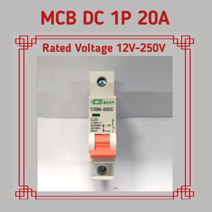 Jual MCB DC 1P 20A / DC mini circuit breaker 20A 1 pole / solar panel ...