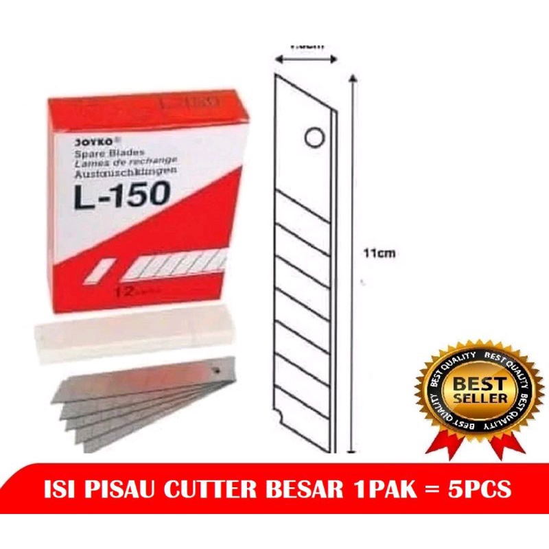 Jual Refill Isi Anak Cutter Joyko | 1pak isi 5pc mata pisau | 1kotak ...