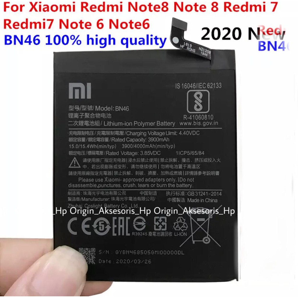 Jual Baterai Xiaomi BN46 Redmi 7 Redmi Note 8 Original 100% Battery ...