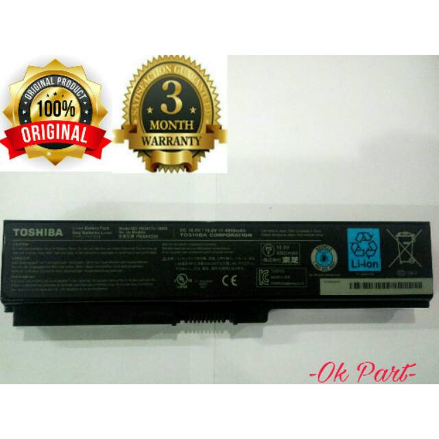 Jual Baterai Battery Original Laptop Toshiba L745 A660 L630 L640 L645 ...