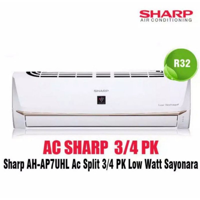 Jual AC Sharp 3/4 PK 3/4PK AH-A7UHL LOW WATT SAYONARA ( ONLY UNIT ) | Shopee Indonesia