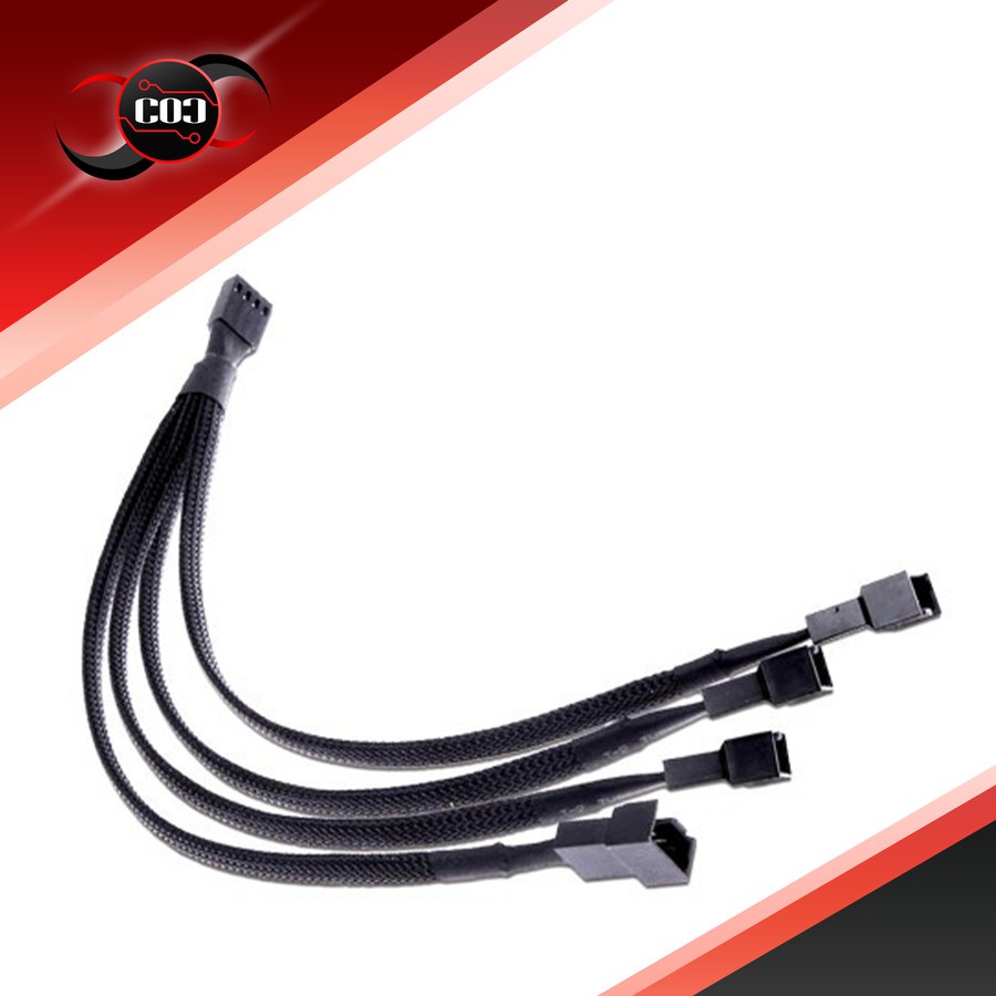 Jual KABEL SPLITTER PWM TO PWM 4PIN 12V 4x COOLING FAN CABLE FAN HUB ...