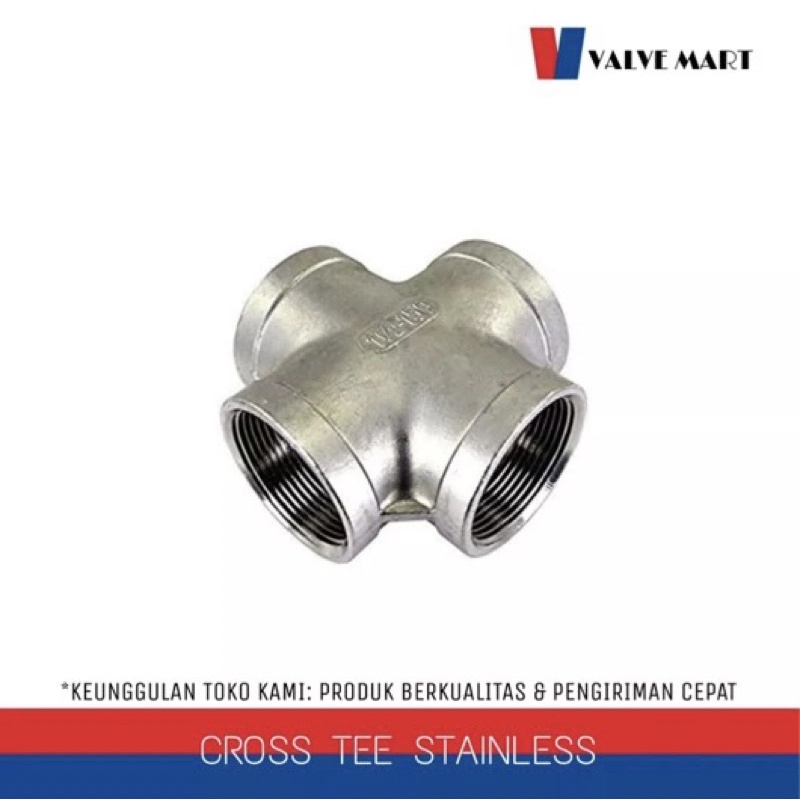 Jual 3/4" Cross Tee Stainless Steel 304 | Shopee Indonesia