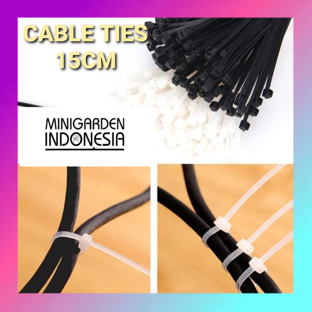 Jual ECER CABLE TIES 10CM 15CM 20CM 25CM cabel tis tali serut pengikat ...