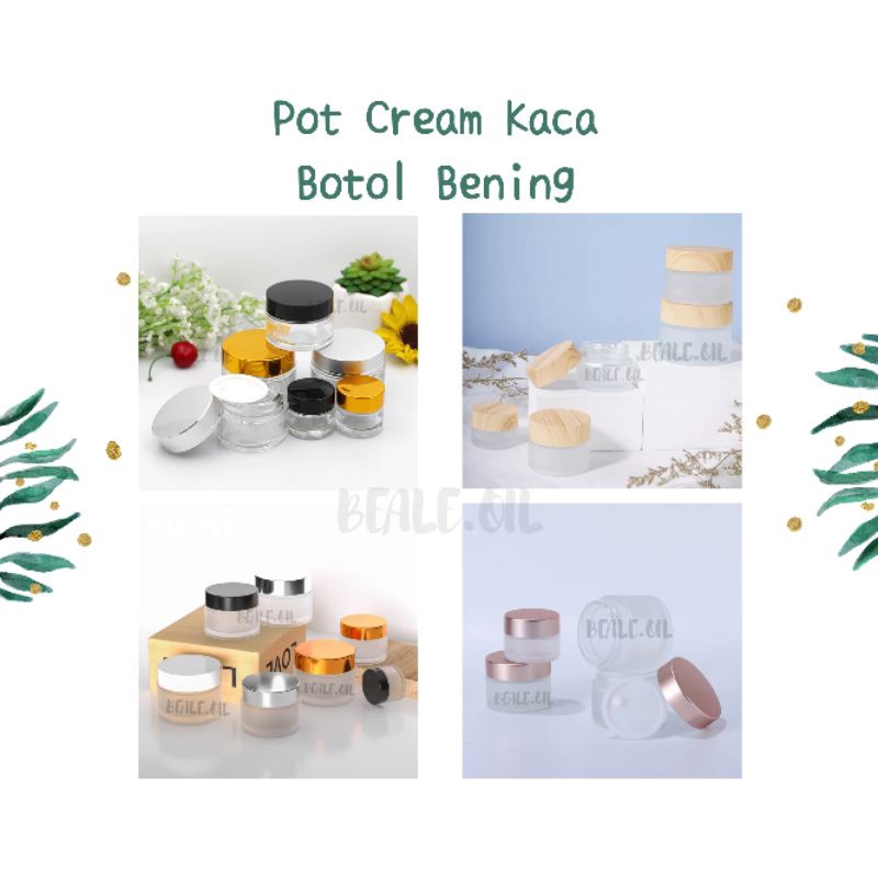Jual ( Botol BENING ) Pot Cream Kaca Botol Bening Transparan 5gr 10gr ...