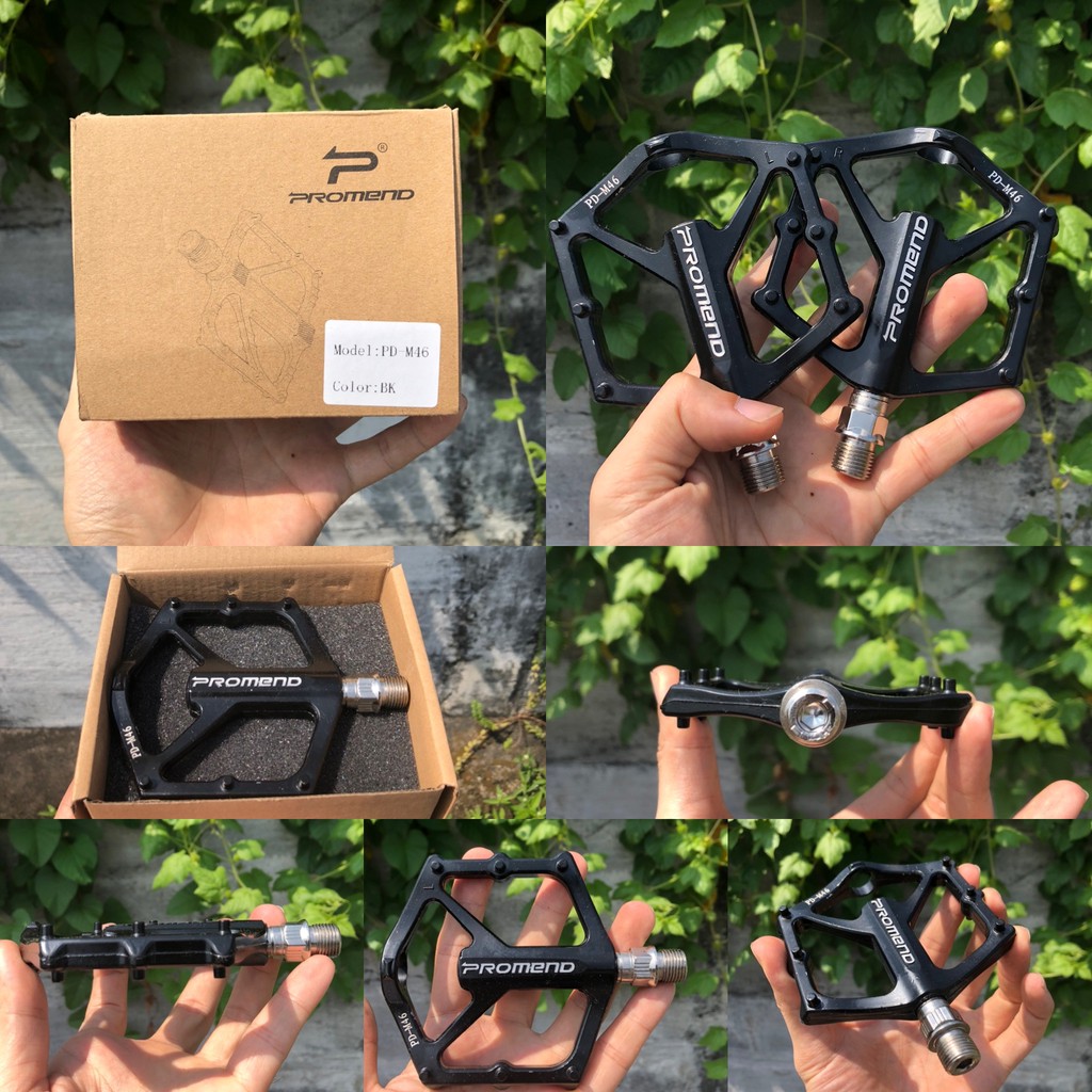 Jual Pedal Sepeda PROMEND PD-M46 Super Black Premium Bicycle Pedal BISA STRAP | Shopee Indonesia