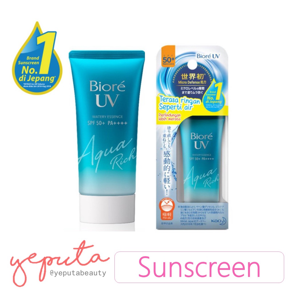 Jual [EXP AGUSTUS 2024] BIORE UV Aqua Rich Watery Essence SPF50 Sunscreen - 15gr / 50gr | Shopee ...